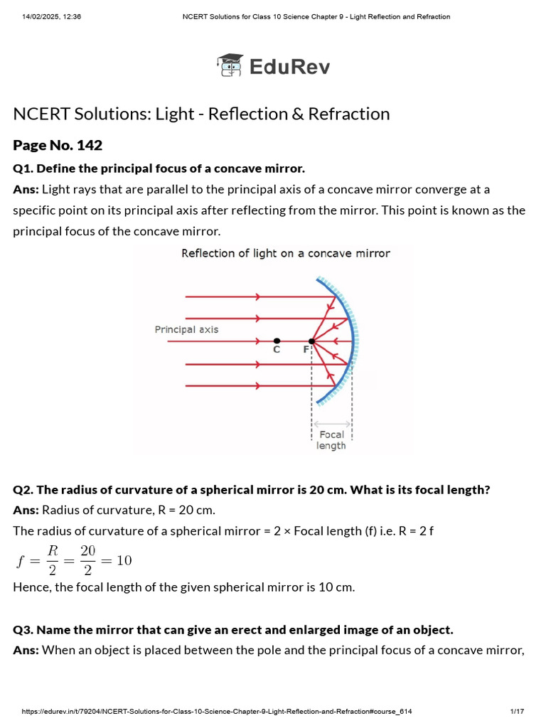 Light Reflection and Refraction_notes | PDF | Mirror | Refractive Index