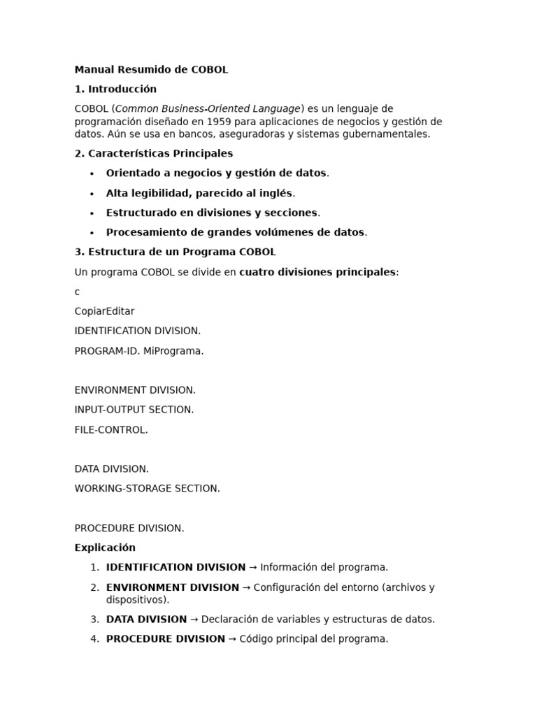 Manual de COBOL | PDF