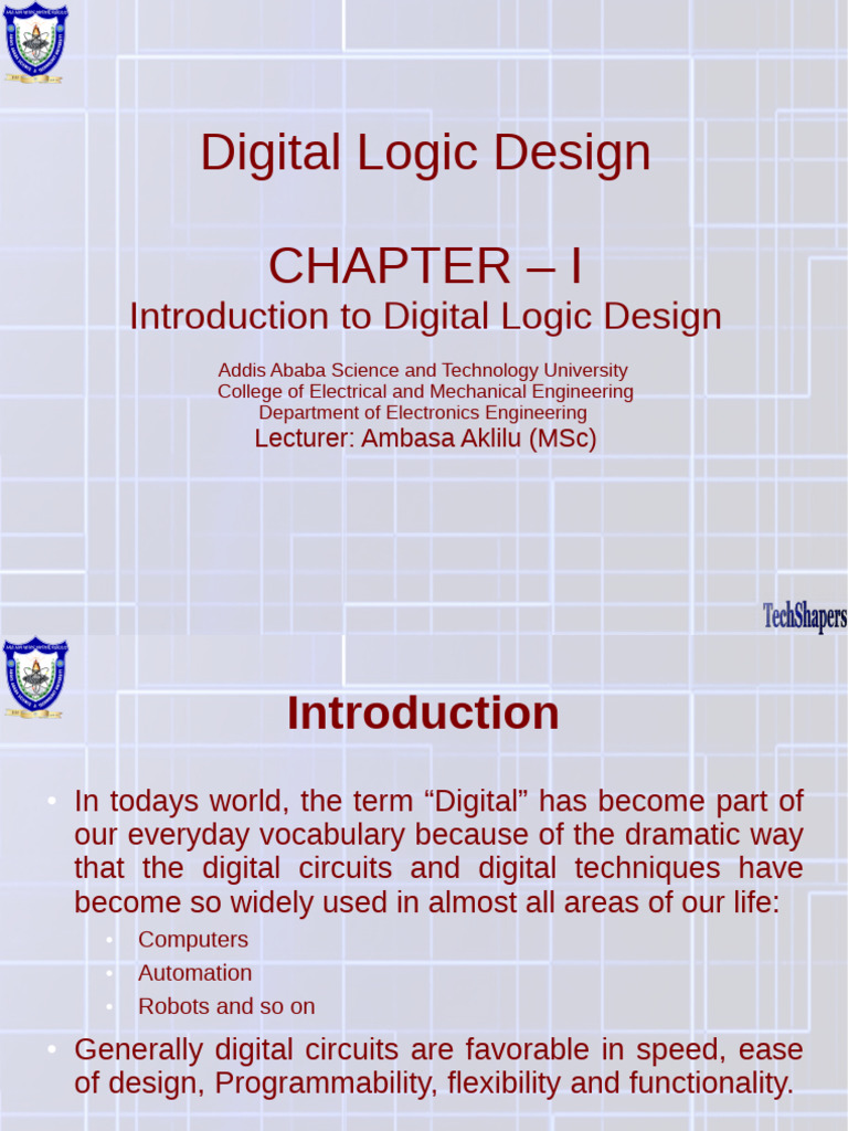 DLD Chapter 1 | PDF | Analogue Electronics | Logic Gate