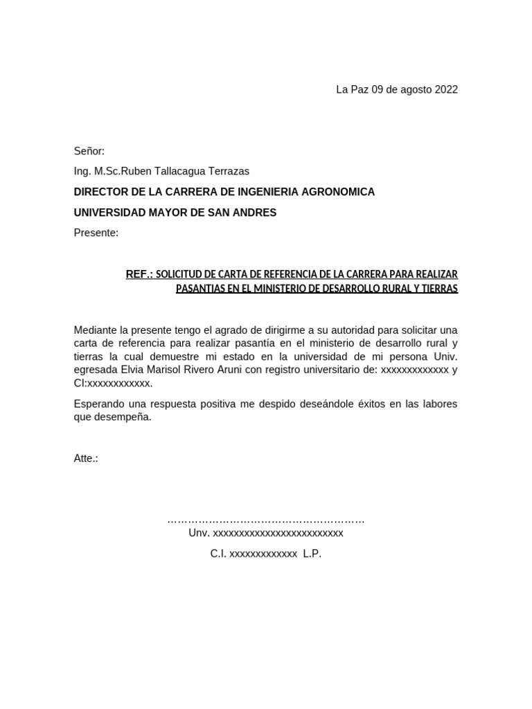 Solicitud de Carta de Referencia Agronómica | PDF