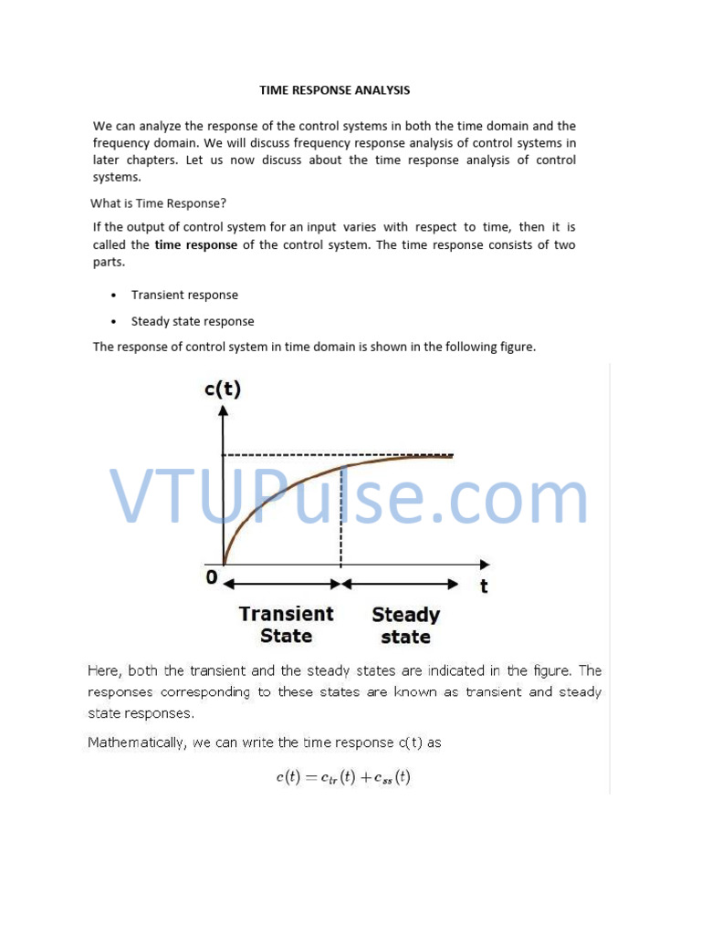 Time Response Analysis of Control Systems | PDF | Control Theory | Feedback