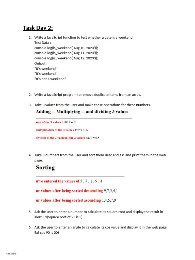 JavaScript Tasks for Beginners | PDF