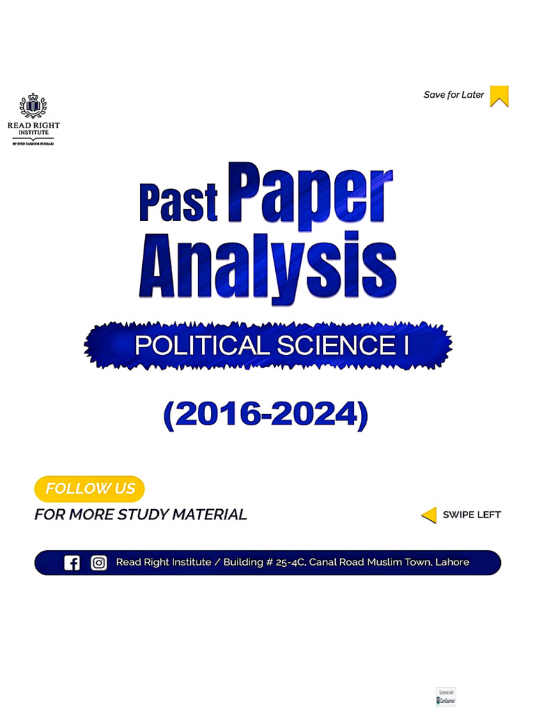 Political Science Past Paper 1 (CSS) | PDF