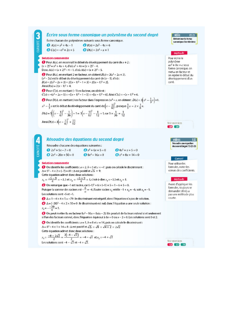 1ère Chap 1 Capacités 3 Et 4 | PDF