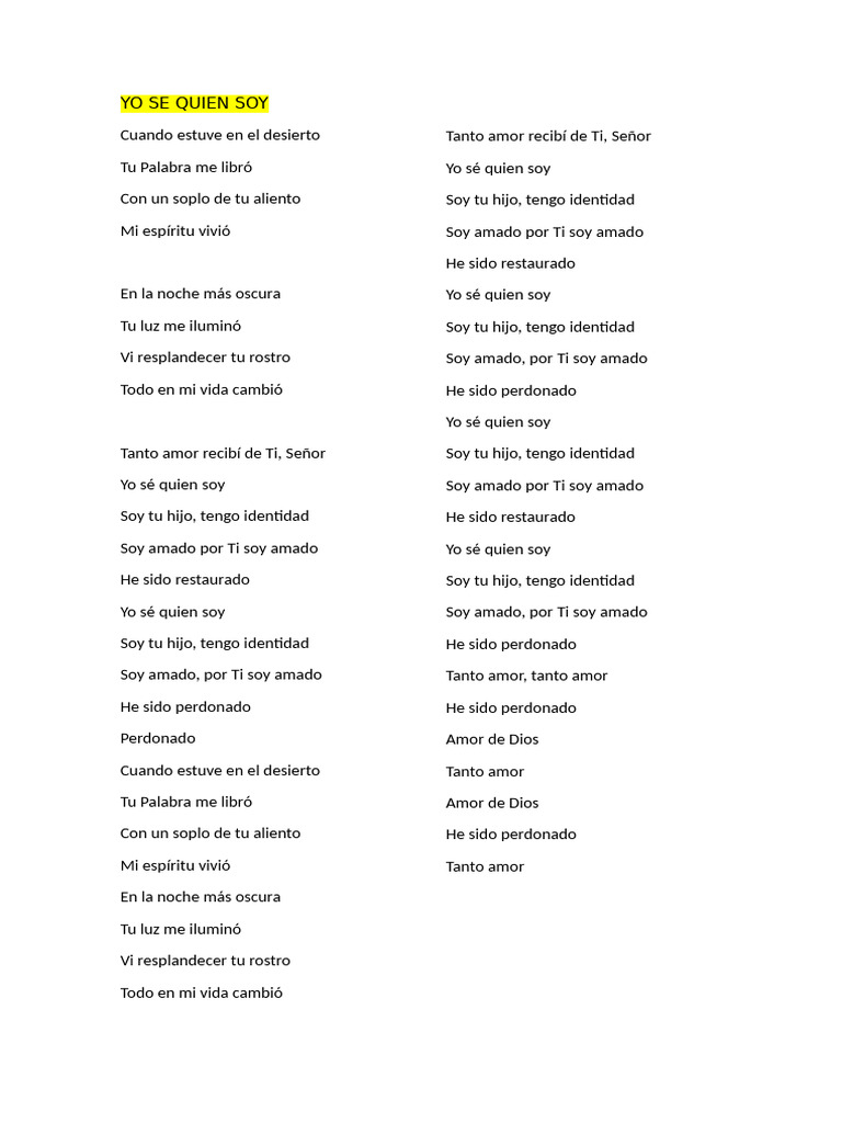 Yo Se Quien Soy | PDF