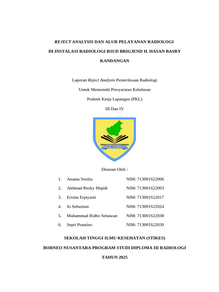 Reject Analysis Dan Alur Pelayanan Radiologi Di Instalasi Radiologi ...