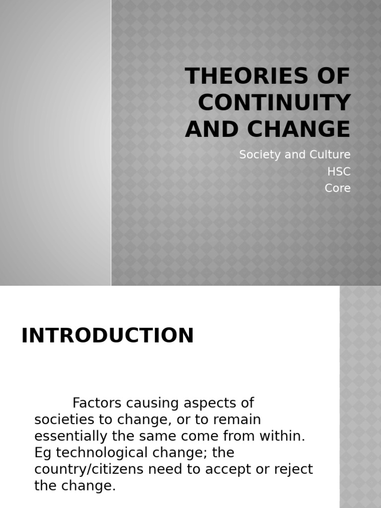 1.2.3.Theories of Continuity and Change 2 | PDF | Society | Anthropology
