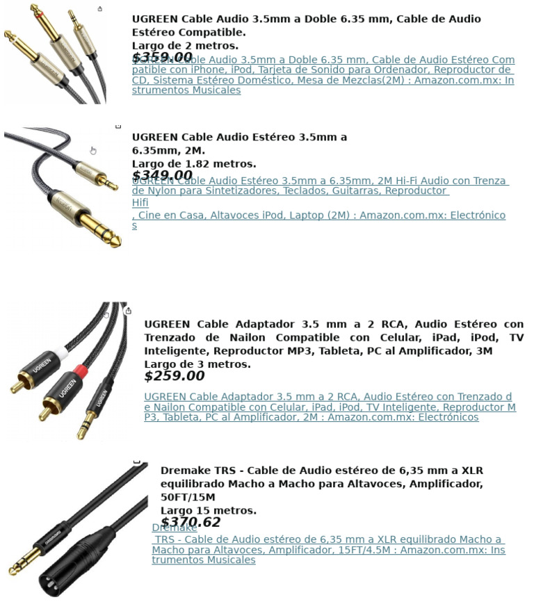 Cables de Audio UGREEN y Dremake | PDF