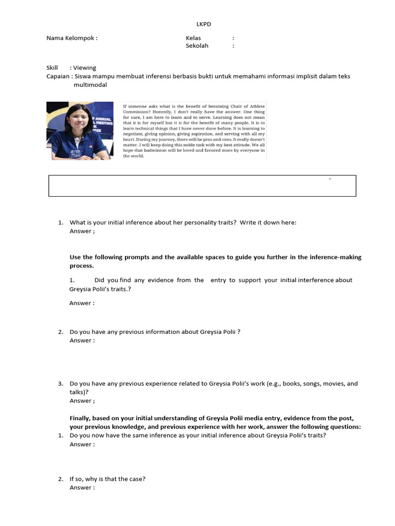 Implicit Trait Inference Activities | PDF | Cognitive Science | Psychological Concepts