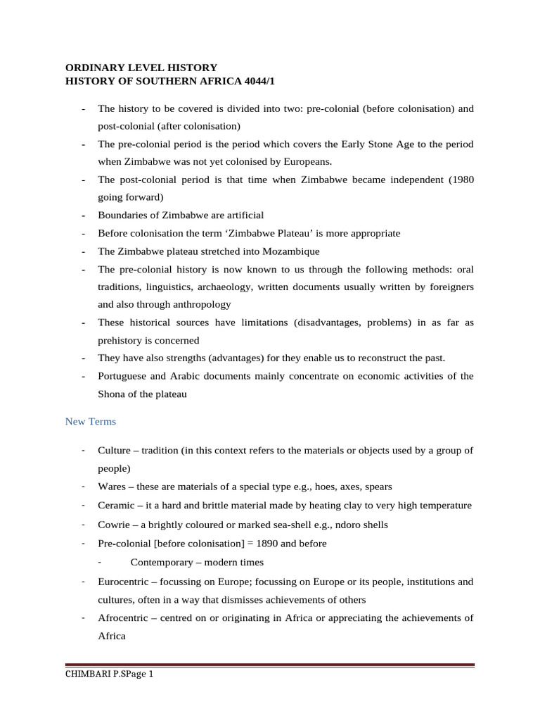 African History Notes by Sydney | PDF | Anno Domini | Zimbabwe