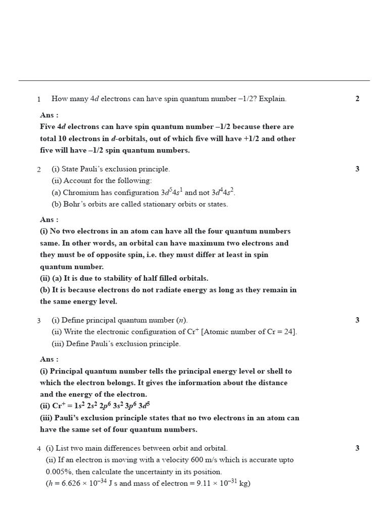 11th Chem DPP Sol 07-02-25 | PDF | Atomic Orbital | Electron