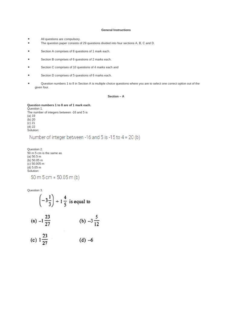 Solution To ICSE-Class-7-Mathematics-Sample-paper-set-8 | PDF | Mathematics