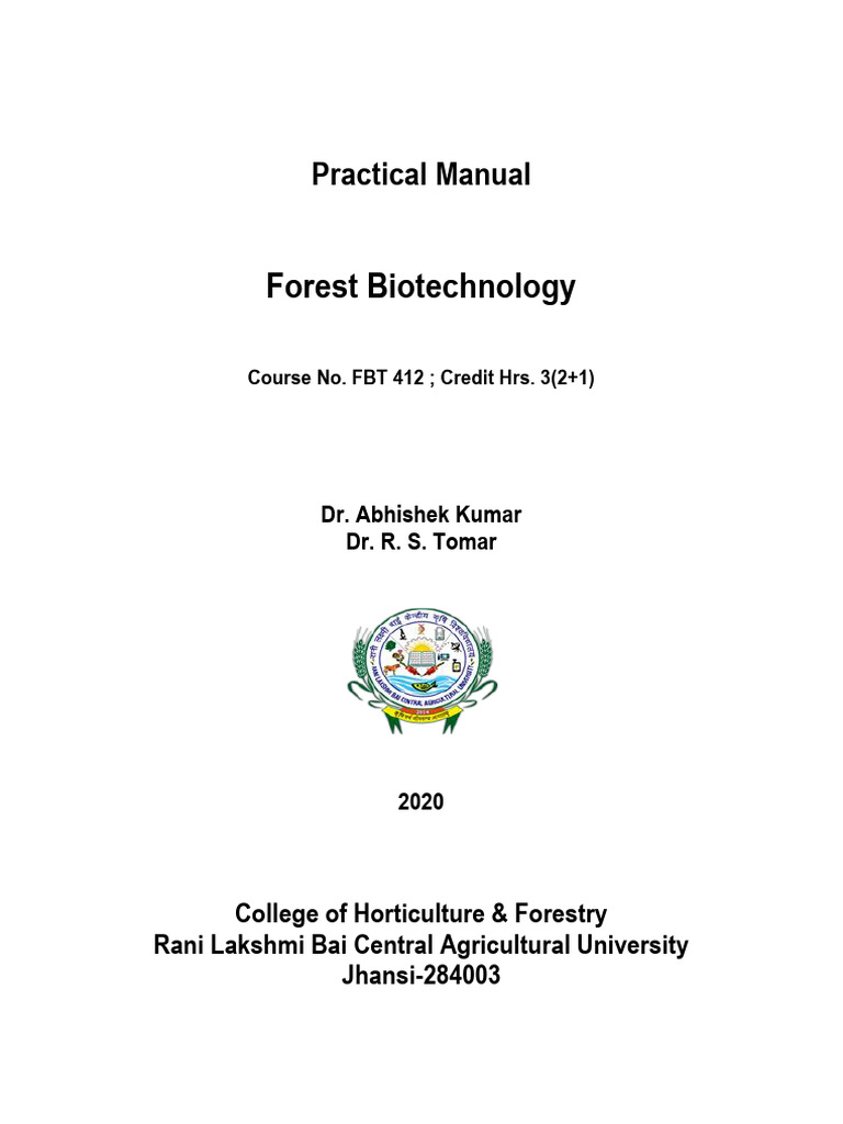 Forest Biotech Lab Manual | PDF | Agarose Gel Electrophoresis | Base Pair