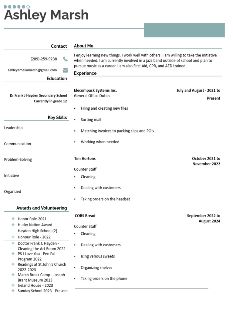 Resume - Ashley Marsh | PDF