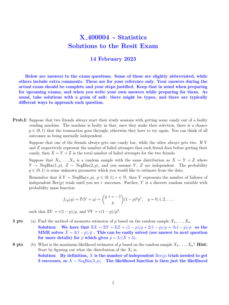X400004 20230214 Solutions | PDF | P Value | Statistical Significance
