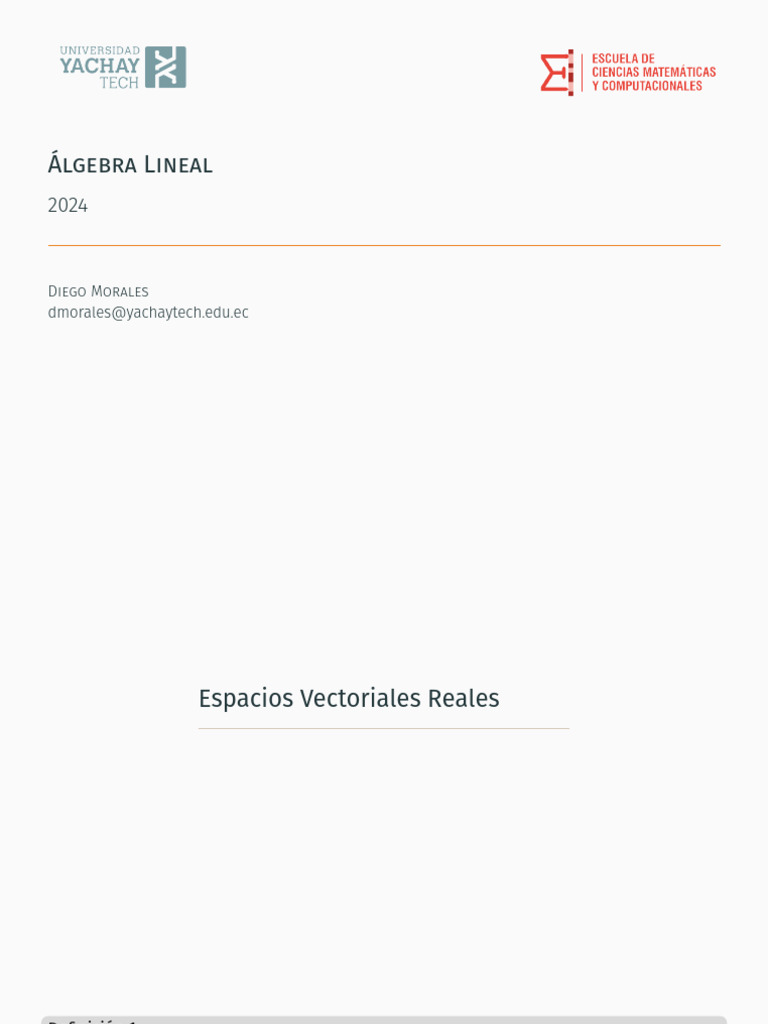 Álgebra - Lineal - II - 2024-Espacio Subespacios Vectoriales | PDF | Espacio vectorial | Vector ...