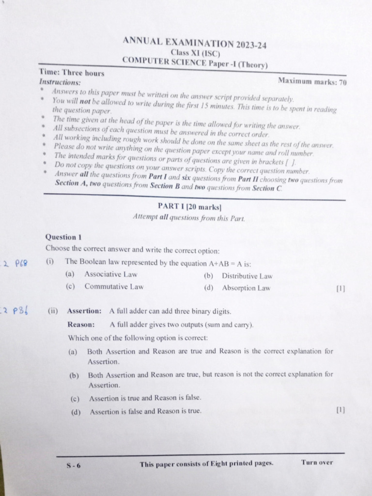 Annual Examination Computer 2025 | PDF