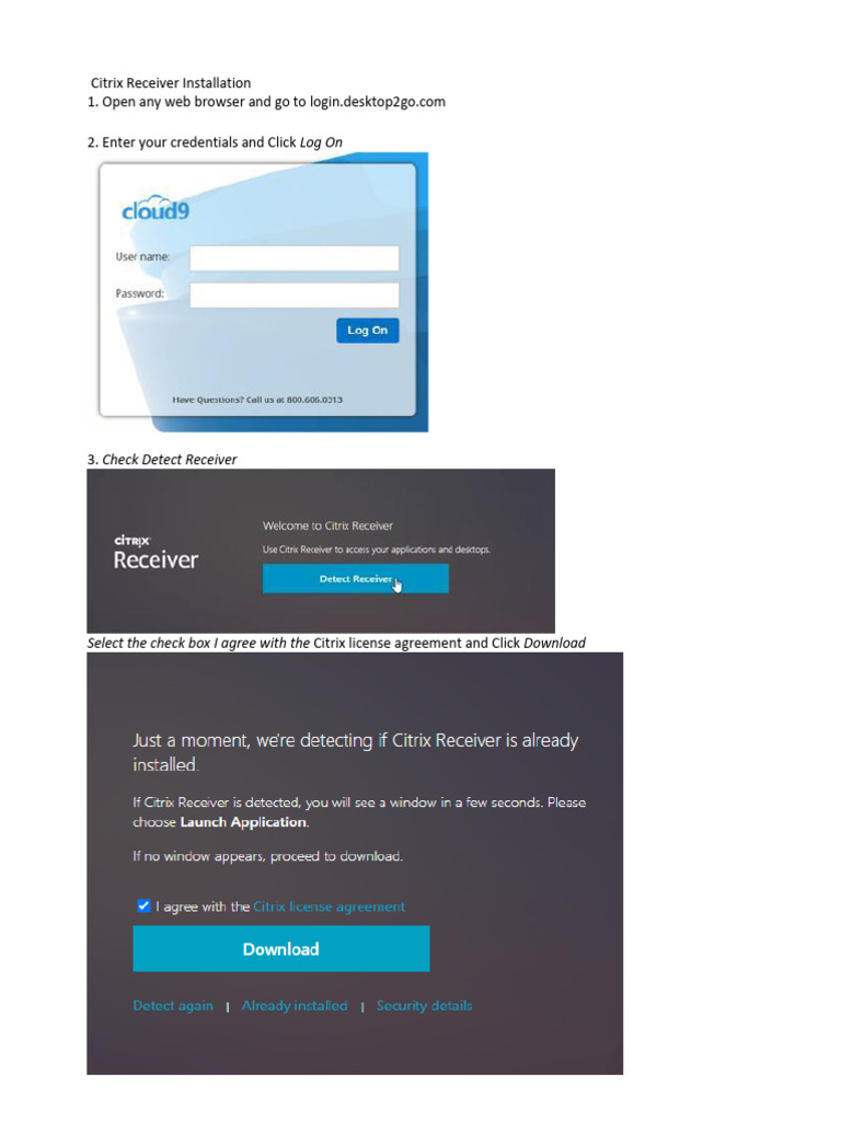 How to Install Citrix Receiver PC | PDF