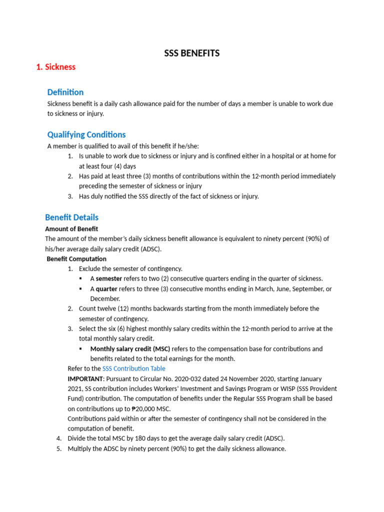 SSS Sickness Benefit Application Guide | PDF | Salary | Employment