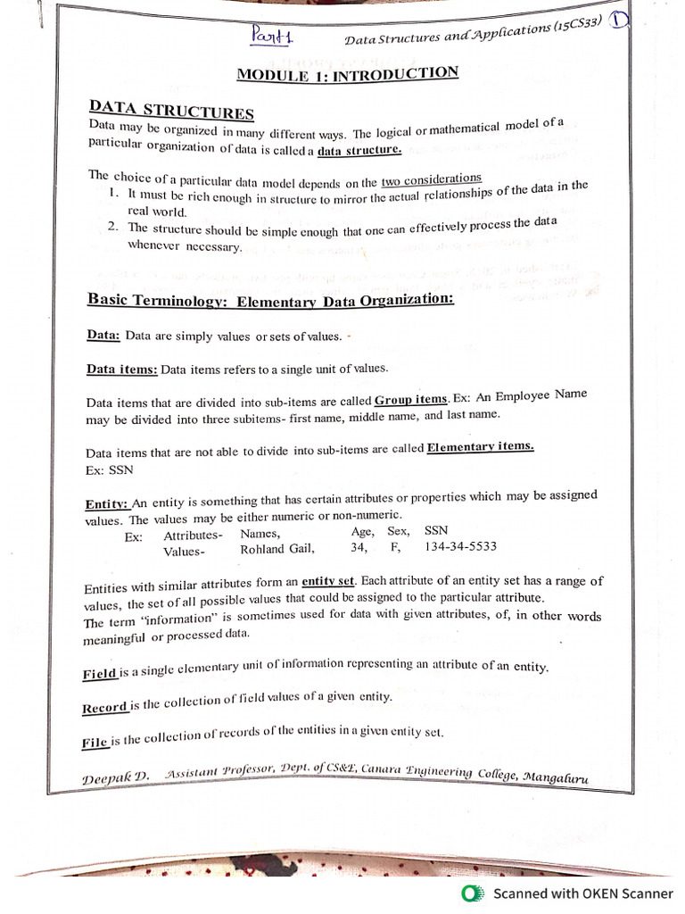 Unit-1 DS Notes | PDF