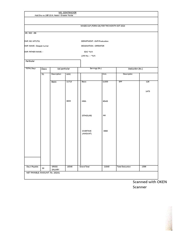 Salary Slip | PDF