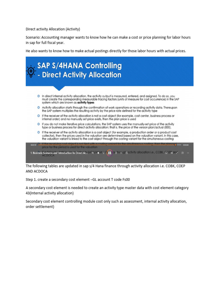 Direct Activity Allocation | PDF | Cost | Prices