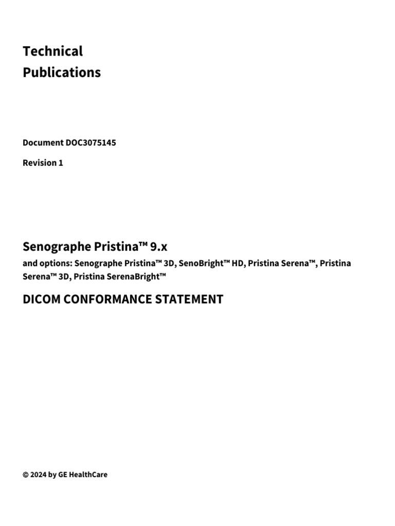 GEHC-DICOM-Conformance_SenographePristina9_DOC3075145_Rev1 | PDF | Data ...