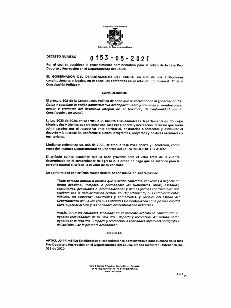 Decreto 153 de 2021 | PDF | Bancos | Contabilidad