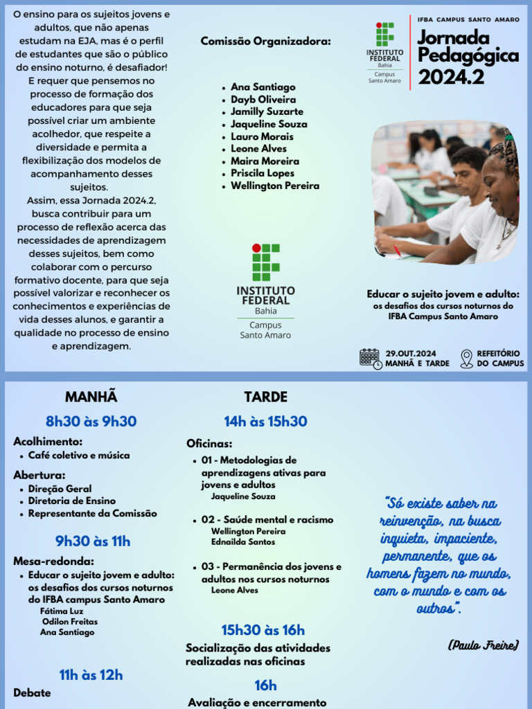 folder_jornada_pedagogica_2024.2 | PDF | Pedagogia | Aprendizado