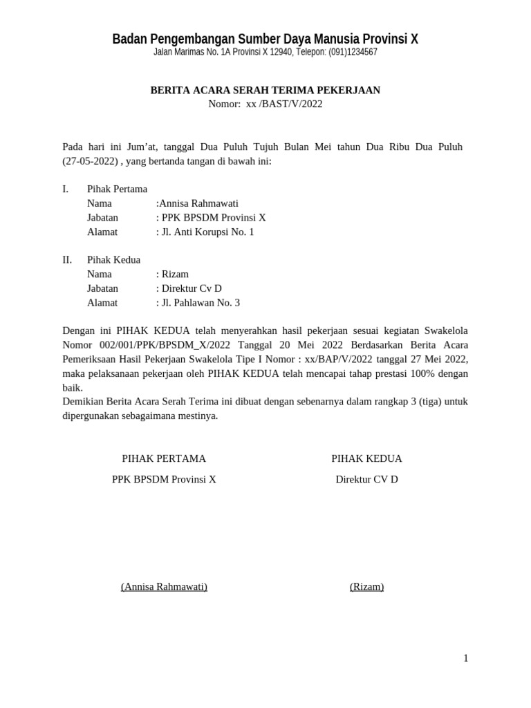 Lampiran 11 - Form Berita Acara Serah Terima | PDF