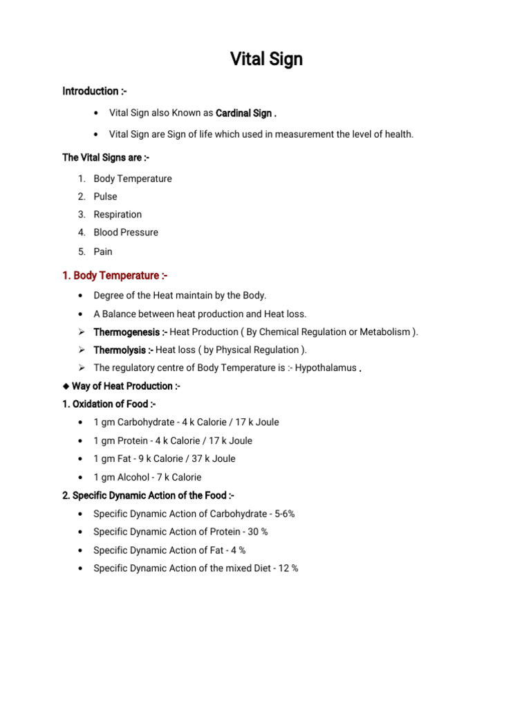 Understanding Vital Signs and Their Importance | PDF | Pulse | Fever