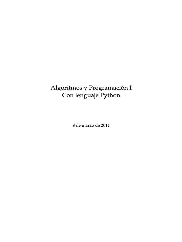 Algoritmos - Programacion - Python | PDF