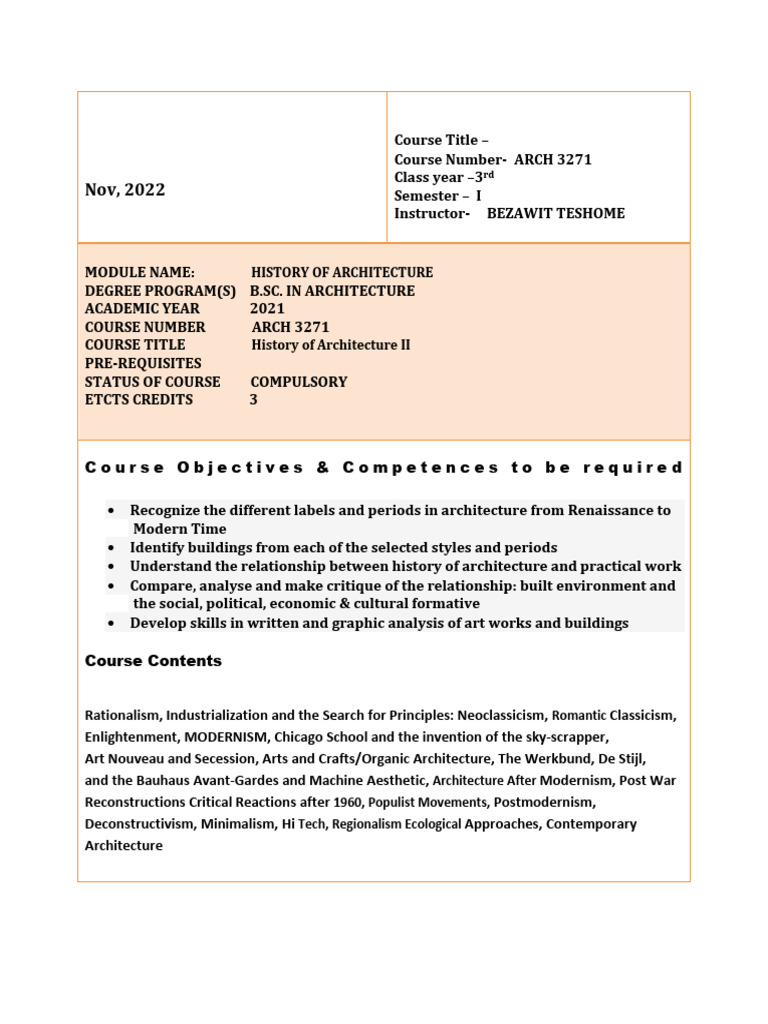 History of A2. Course Outline | PDF | Modernism | Modernity