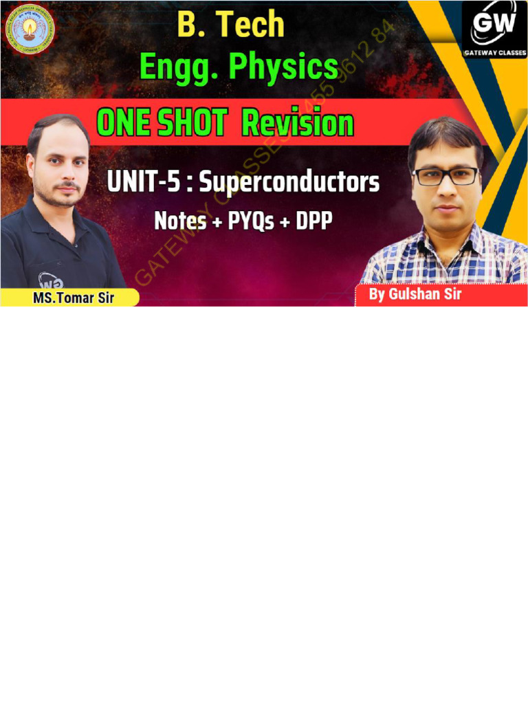 Superconductors and Nano-Materials Syllabus | PDF