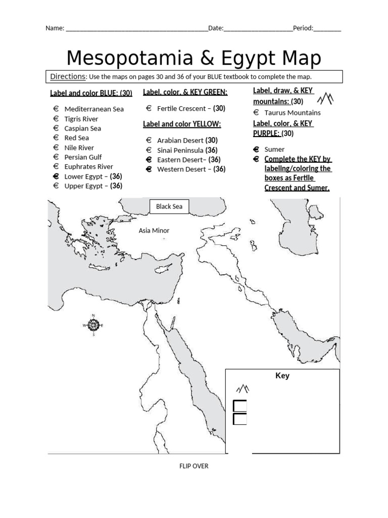 Mesopotamia Egpyt Map Activity | PDF | Mesopotamia | Fertile Crescent