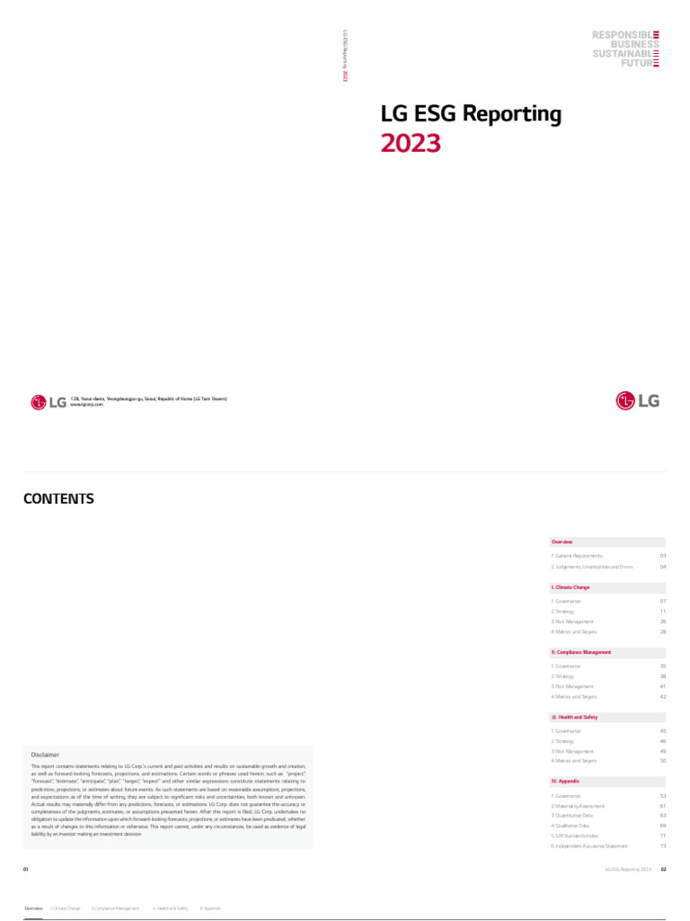 LG ESG Reporting 2023 en | PDF | Economies