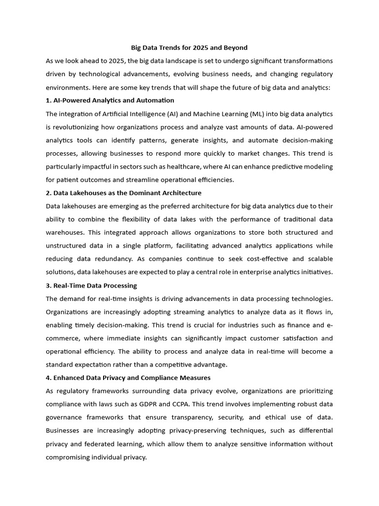 Big Data Trends Shaping 2025 | PDF