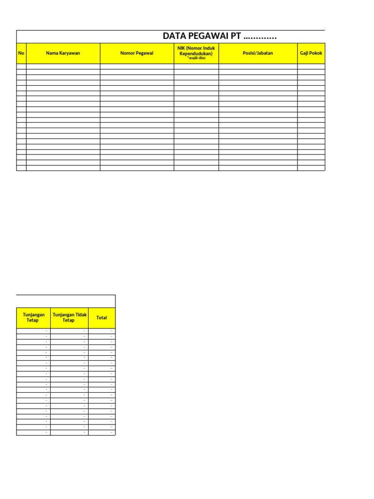 Form Permintaan Data Gaji Pegawai | PDF