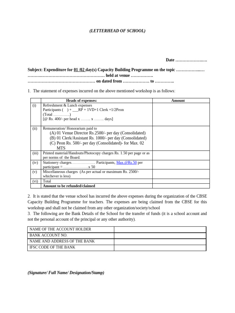 Proforma II Covering Note | PDF