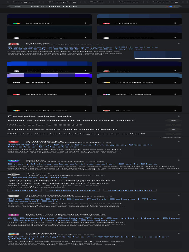 Dark Blue Color Codes and Shades | PDF | Color | Vision