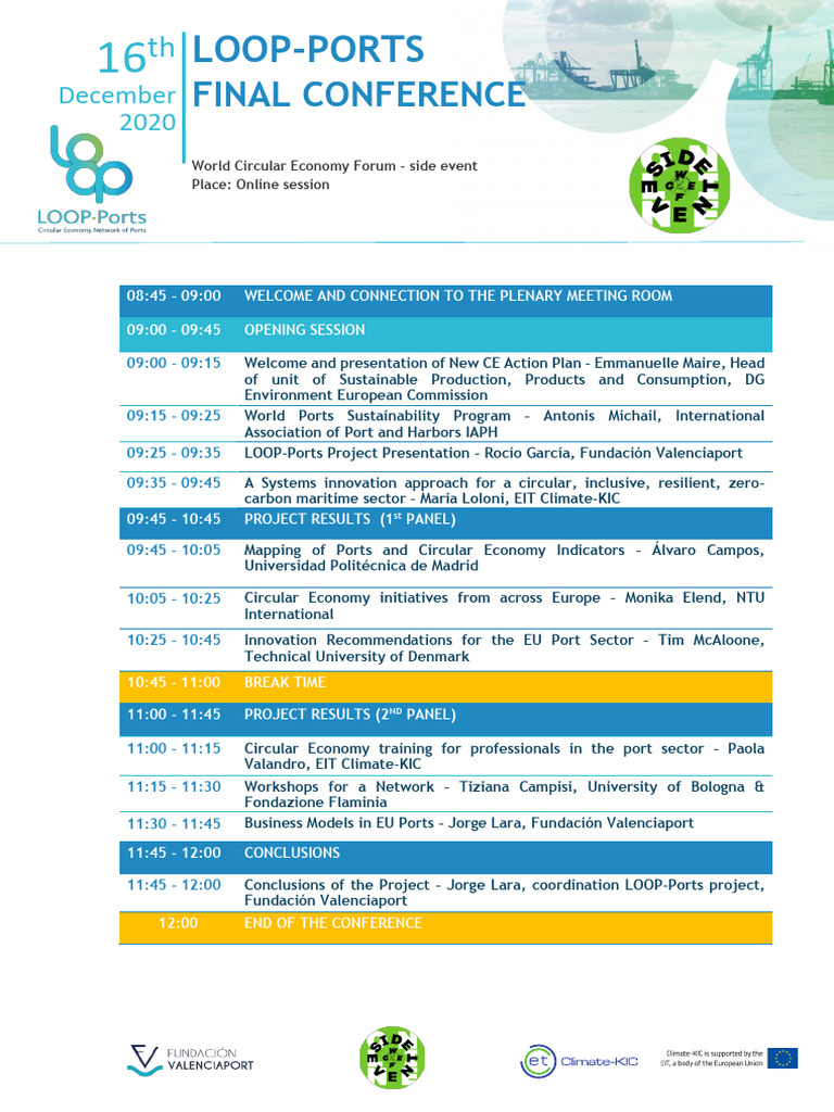 LOOP Ports Final Conference Agenda Def 1 | PDF