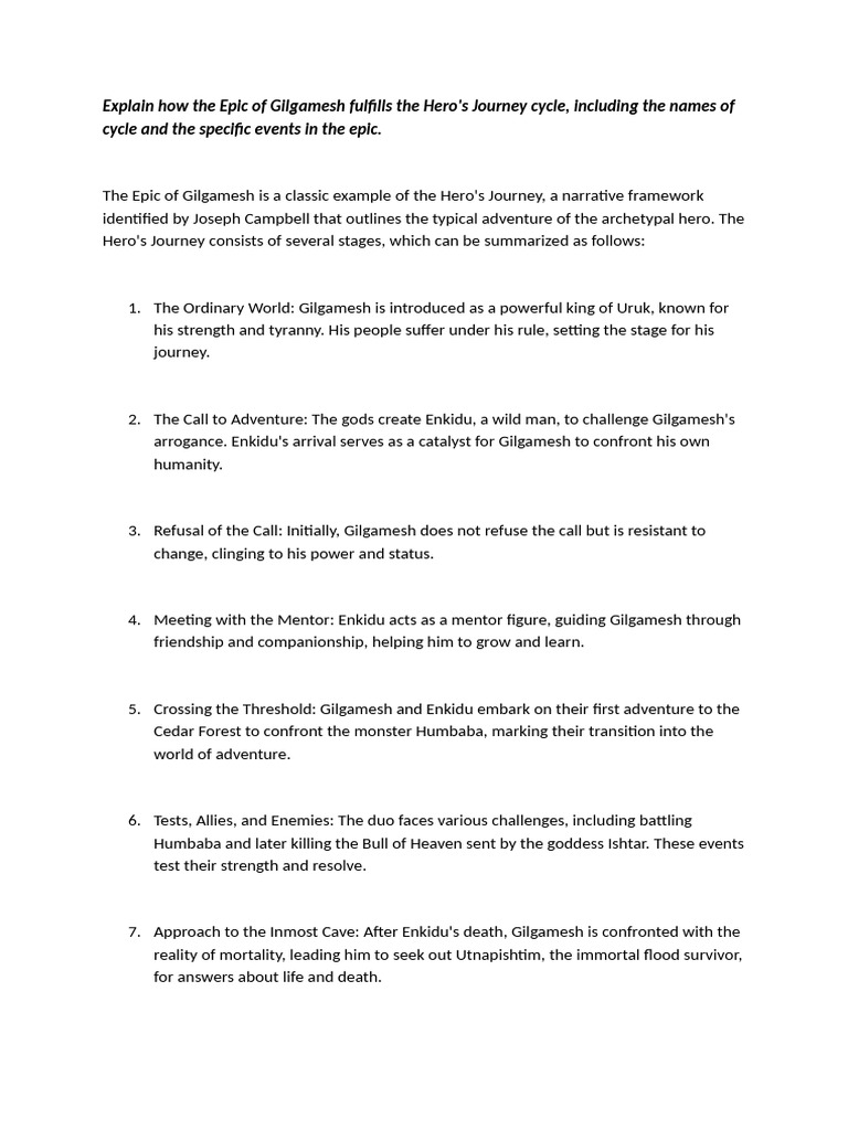 Questions Test - Mytho | PDF | Epic Of Gilgamesh | Mythology