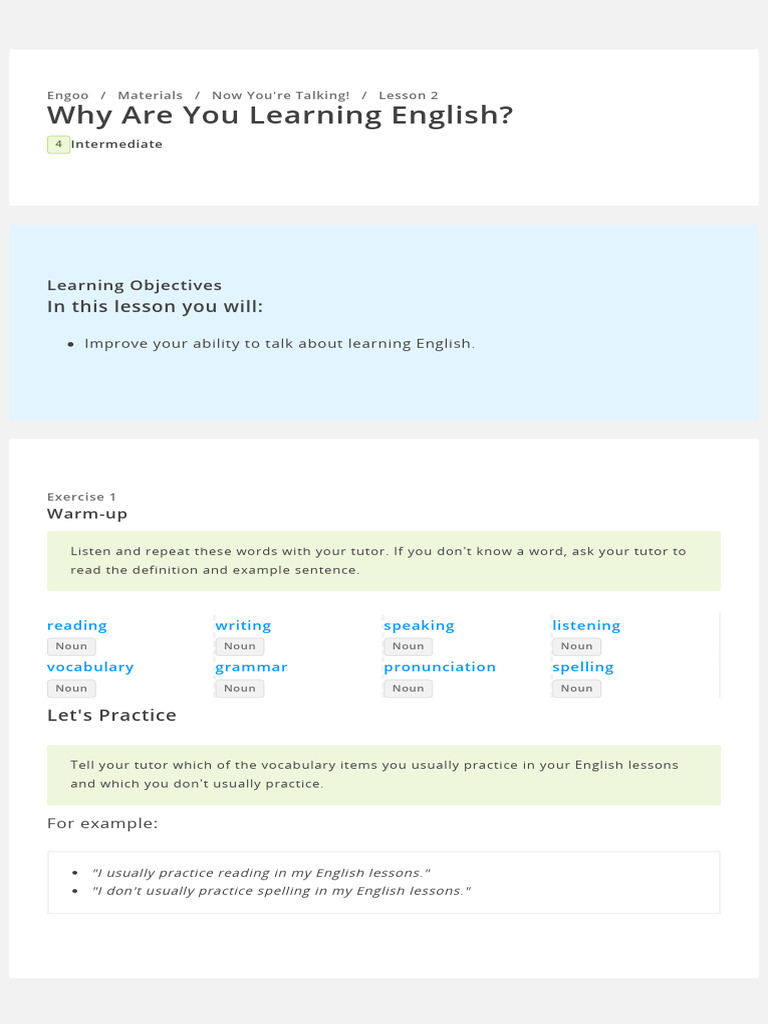 Why Learn English? Lesson 2 Guide | PDF | English Language | Adjective