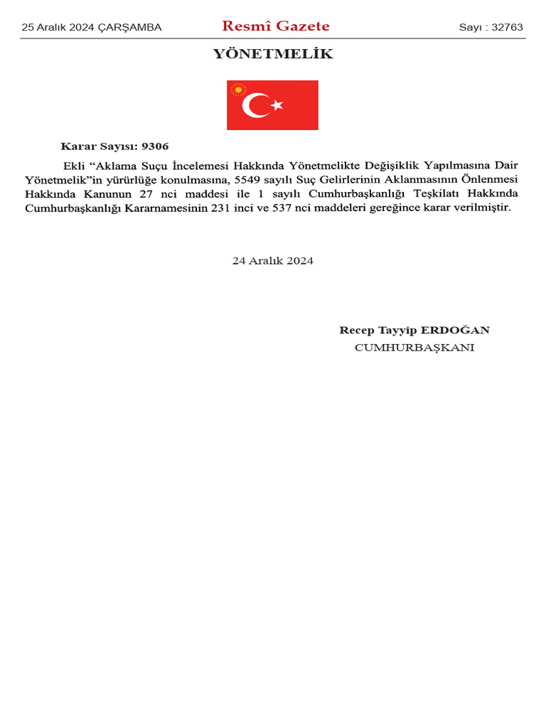 Yönetmelik: Resmî Gazete | PDF