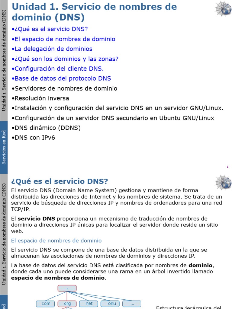SR01 01 DNS - Odp | PDF | sistema de nombres de dominio | Protocolos de internet