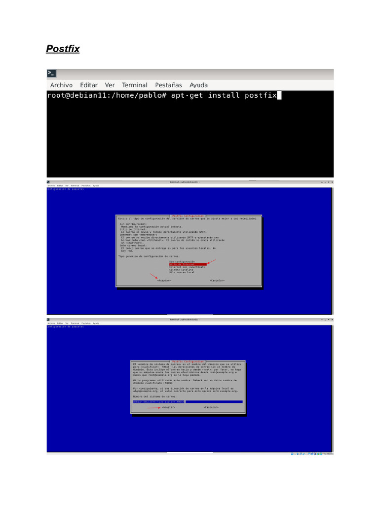 Postfix y Thunderbird | PDF
