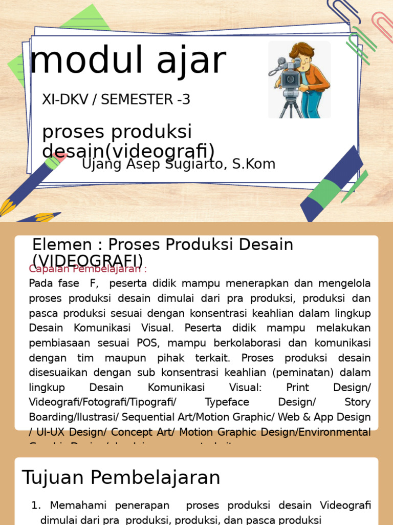 01 - Lengkap Modul Ajar Presentasi Ujang Videografi | PDF