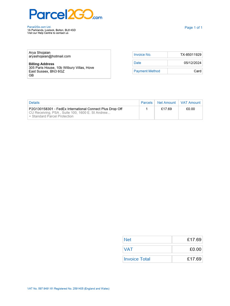 Invoice-85011929 | PDF