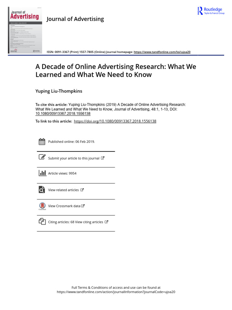 A Decade of Online Advertising Research What We Learned and What We ...