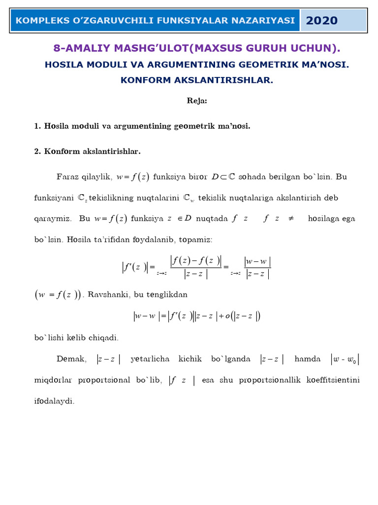 8-Amaliy Mashg'Ulot(Maxsus Guruh Uchun) | PDF